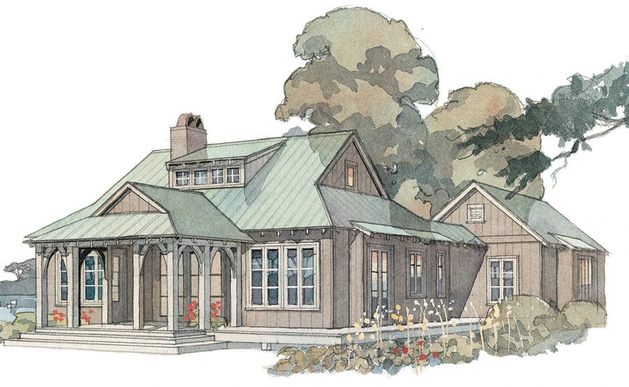 Southern Cottage House Plan With Metal Roof 32623wp