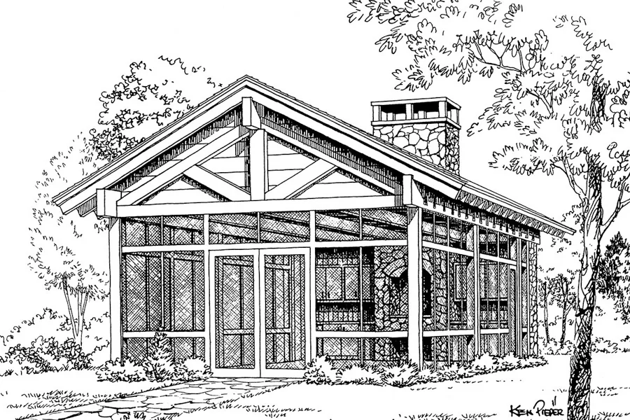 Screened Outdoor Kitchen Project Plan | Southern Living House Plans